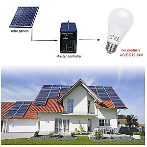 E26 E27 LED Light Bulbs 12V 24V Low Voltage 7W Daylight White 6000k Standard Edison Base 60w Halogen Bulb Equivalent A19 for Rv, Off Grid Solar Panel Project Lighting, Boat, Garden Landscape Pack of 2