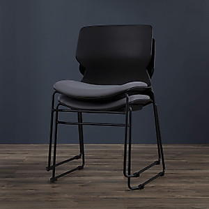 HON Basyx Contempo Guest Chair, Sled Base, 2 Pack, Black/Charcoal