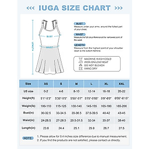 IUGA Womens Tennis Dress with Built in Shorts & Bra Athletic Dress for Women Cut Out Twisted Golf Workout Dress with Pockets Black
