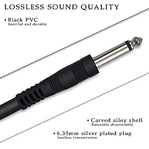 YESPURE USB Guitar Cable 10Ft, USB Guitar Interface Male to 6.35mm 1/4 inch Gold-Plated TS Mono Plug,Recording Cable Compatible with PC, Mac, Xbox, PS4, PS3,PS2