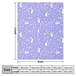 Easter Bunny Blanket Gifts, 40"x50" Rabbits Flannel Fleece Throw Blanket Soft, Lightweight, Comfortable, Warm Bunny Themed Blanket for Adults Kids