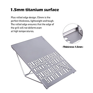 Boundless Voyage Titanium Folding Campfire Grill Portable Outdoor Camping Barbecue Grill Grate with Legs