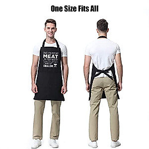 Miracu Funny Aprons for Men - Husband Gifts from Wife, Naughty Gifts for Husband - Fathers Day, Birthday Gifts for Men, Male Best Friend, Boyfriend, Fiance, Guy, Chef Him - BBQ Grilling Cooking Apron