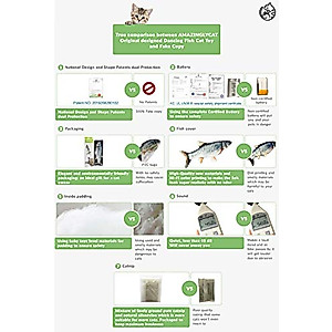 Flopping Fish Cat Toy - Interactive Floppy Fish Cat Kicker Toy with 2 Catnip Packets | Funny Moving Cat Toy for Excercise & Boredom | USB-Charged, Soft & Washable | Electric Fish Cat Toy Gift 12x5 in.