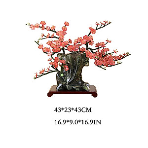 FEIYIYANG Artificial Bonsai Tree Artificial Bonsai Creative Jade Bonsai Winter Plum Flower Pot Decoration Bonsai for Home Office Shop Wine Cabinet Decoration Artificial Bonsai