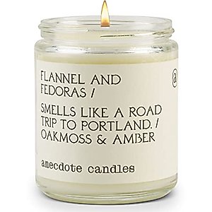 Anecdote Candles Glass Jar Candle - Flannel & Fedoras