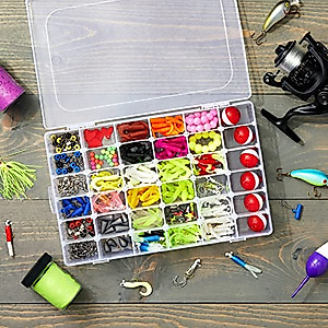 3 Pack Jewelry Organizer Box for Earrings, Clear Plastic Bead Storage Containers for Crafts (36 Compartments)