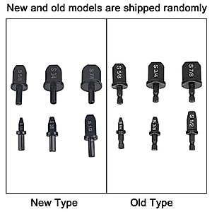 Hilitand 6Pcs Swaging Tool Drill Bits Set, Professional Manual Copper Pipe Swage Tool Drill Bits Triangular Handle, HVAC Repairing Set 7/8'', 3/4'', 5/8'', 1/2'', 3/8'', 1/4'' Bits