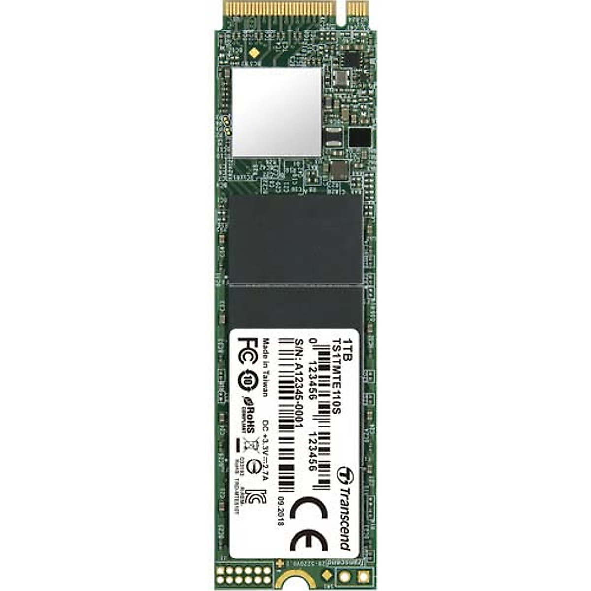 Transcend TS1TMTE110S 1TB M.2 NVMe PCIe Gen3x4 MTE110S SSD Internal Solid State Drive
