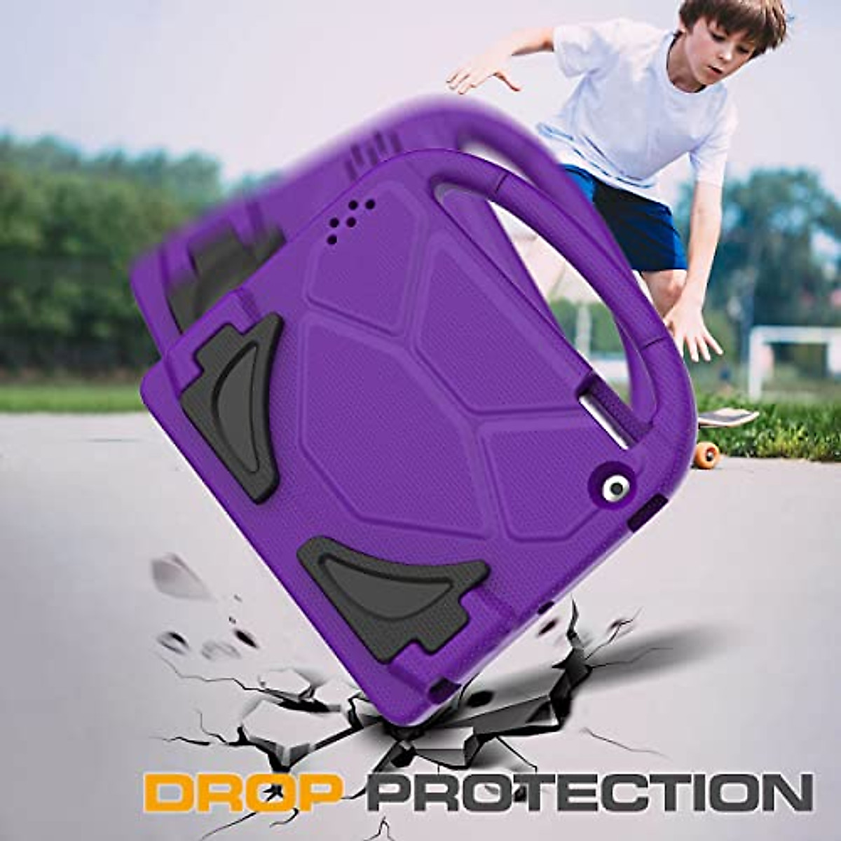 TOEVEK Kids Case for iPad 10th Generation 10.9 Inch, with Built-in Screen Protector and Pen Holder, Durable Shockproof Protective Cover for Apple iPad 10 Gen 10.9" 2022, Violet