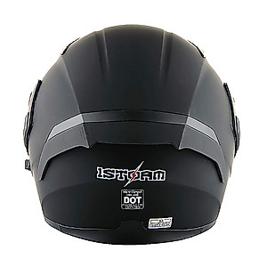 1Storm Motorcycle Modular Full Face Helmet Bike Flip up Dual Visor Sun Shield: HB89 Matt Black