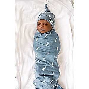 Copper Pearl Large Premium Knit Baby Swaddle Receiving Blanket Navy and White Triangles North