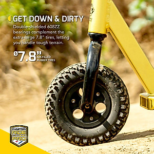 Swagtron KR1 All-Terrain Dirt Kick Scooter | ASTM-Certified & 8-INCH KNOBBY Tires