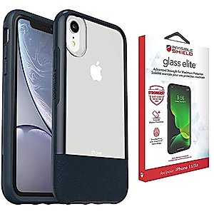 OtterBox Statement Series for iPhone XR Case with ZAGG Screen Protector, Extreme Shatter Protection - Bundle - (Clear/Dark Jade)