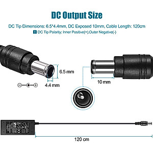 19V AC Adapter for LG Monitor 65W Power Supply Fits for LG 19" 20" 22" 23" 24" 27" LED LCD HD TV Widescreen Flatron IPS236V IPS236-PN LG 24MP48HQ 25UM58-P 27GL83A-B Charger Cord Replacement