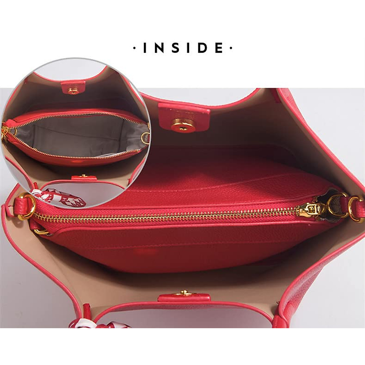 Bagkcopp Set of 2 Red Purses and Handbags for Women Shoulder Tote Bags Top Handle Satchel,Bride and Bridesmaid Handbag