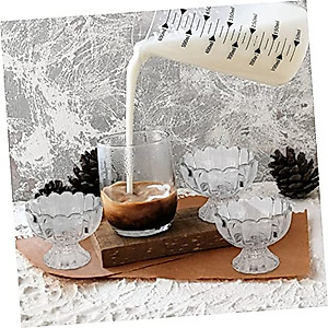Yardwe 5pcs Pudding Glass Clear Coffee Cups with Lids Measuring Cup Glass Beer Can Glass Salad Bowl Trifle Bowl Decorativ Dessert Cups Drinks Cup Juice Cup Classic Pudding Cup Glass Food