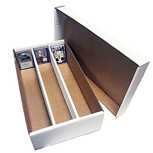 (25) Super Shoe 3-Row Storage Box (3000 Ct.) - Cardboard Storage Box - Baseball,Football, Basketball, Hockey, Nascar, Sportscards, Gaming & Trading Cards Collecting Supplies by MAX PRO