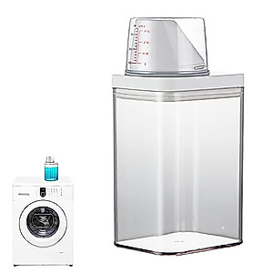 Laundry Powder Bin, Household Washing Powder Storage Container, Laundry Detergent Powder Storage Box,With Measuring Cup Rice Storage Bottle Laundry Powder Box （1100ml）