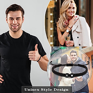 Btysun Gifts for Her M Initial Bracelets for Women Sister Best Friend Bracelet Aunt Niece Handmade Braided Bracelet Heart Mom Friendship Minimalist Anniversary Coworker Jewelry