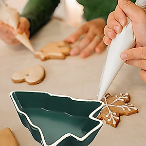 UPKOCH Christmas Appetizer Tray 4 Pcs Christmas Tree Plates Candy Nut Serving Platters Ceramic Appetizer Trays Snack Dessert Dish for Party Restaurant Home, Green