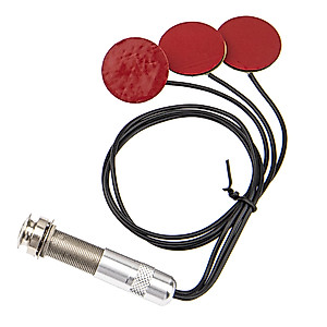 1Set Yootones Pickups Piezo Transducer, 3 in 1 Microphone Contact Self-adhesive Mono Piezo Pickup with Buzzer Compatible with Electronic Acoustic Guitar Violin Ukulele