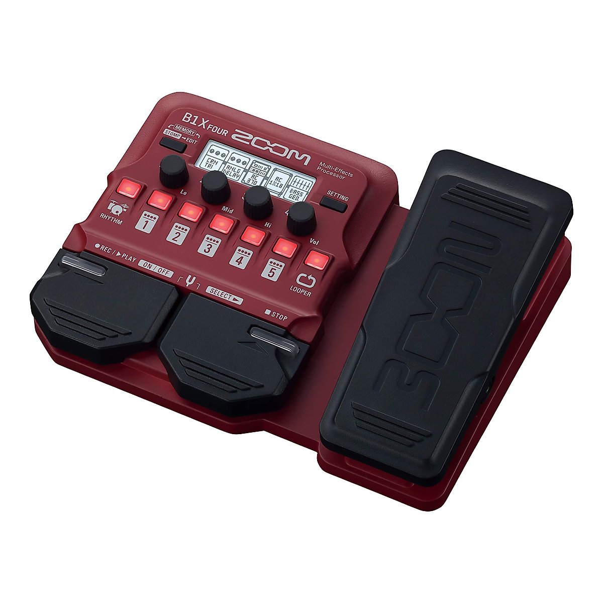 Zoom B1X FOUR Bass Multi-Effects Processor with Expression Pedal, With 70+ Built-in Effects, Amp Modeling, Looper, Rhythm Section, Tuner, Battery Powered