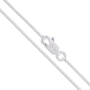 SAC SILVER Sterling Silver Box Chain 1mm Solid 925 Italy Lightweight Lobster Claw Clasp Necklace 28in