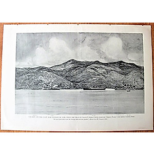 Antique Prints: Set of Three Battleships. 1. With the North Atlanitc Squadron in Cuban Waters. 2. The Battle of Manila. 3. Warships Off the Coast Near Santiago De Cuba