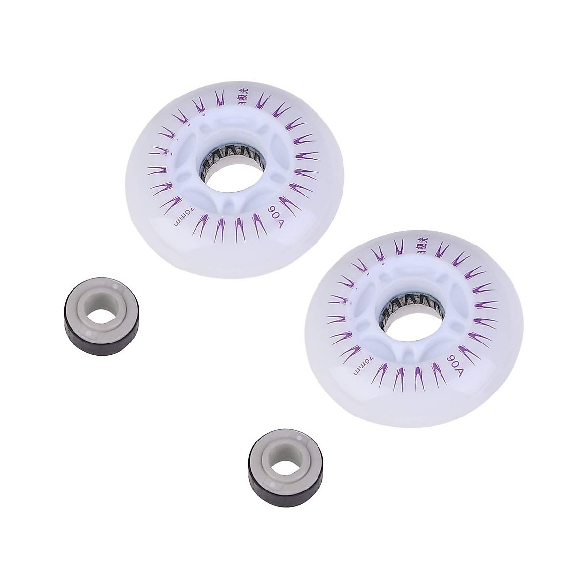 LIOOBO 2 Pcs Flash Roller Skating Wheels Lighted Roller Skates Wheels Roller Skating Shoes Skate Accessories Light up Roller Wheels Led Roller Wheels Pu Wheels Wheel