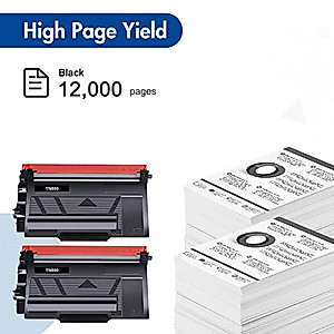 TN880 Super High Yield Toner Cartridge 2 Pack Black Replacement for Brother TN880 TN-880 TN 880 Toner Cartridge for Brother HL-L6200DW L6200DWT L6400DW L6400DWT MFC-L6700DW L6800DW L6900DW Printer
