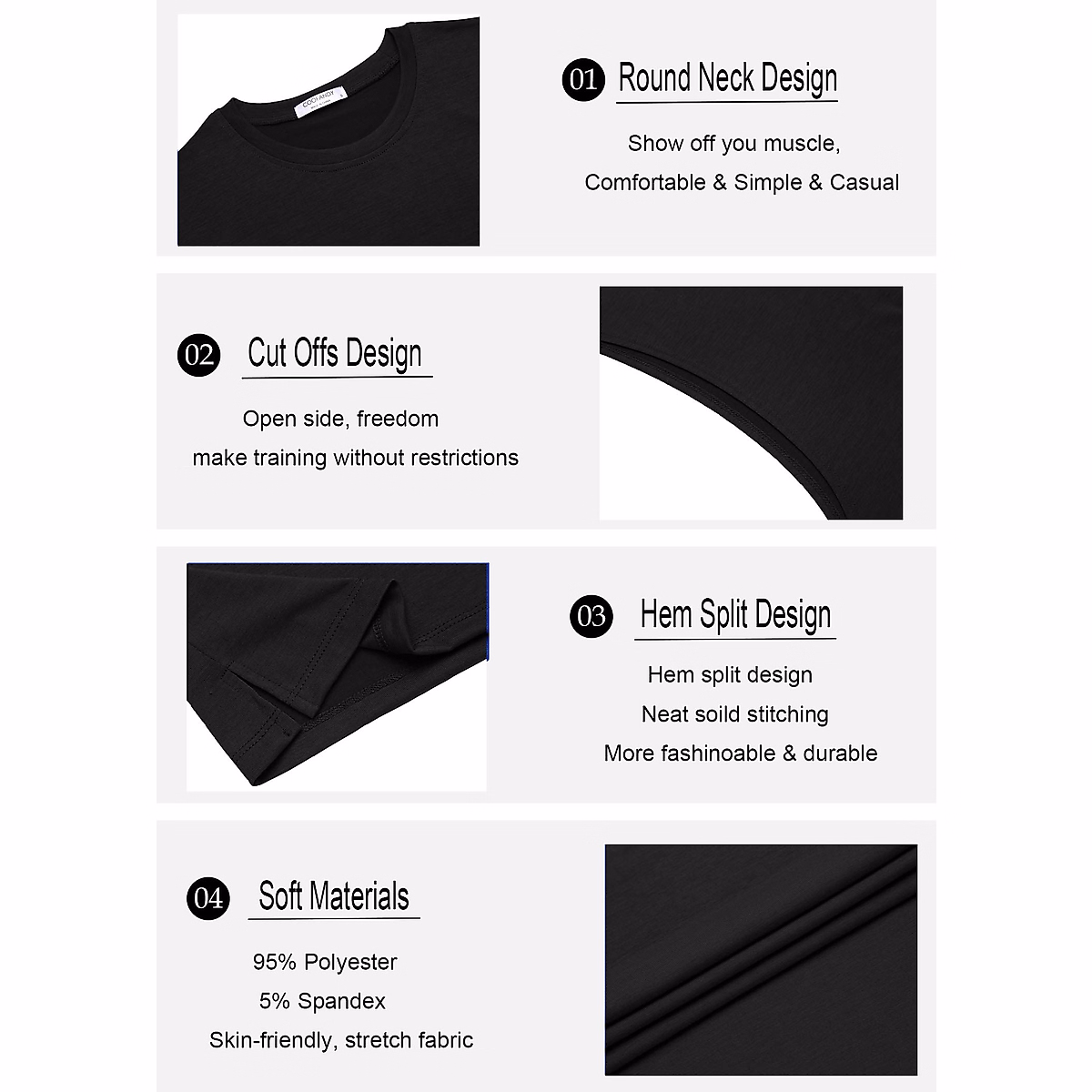 COOFANDY Mens Gym Workout Tank Tops Cut Off Muscle T Fitness Sleeveless Shirt