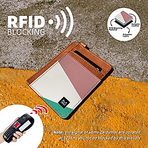 MOGEWOE Credit Card Holder Wallet for Women Slim Minimalist RFID Blocking Leather Elastic Front Pocket Wallet