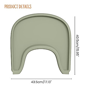 Full Cover High Chair Placemat for Stokke Tripp Trapp Baby High Chair, Silicone Placemats, High Chair Tray Finger Foods Placemat for Boys and Girls, Babies, Toddlers (Sage)