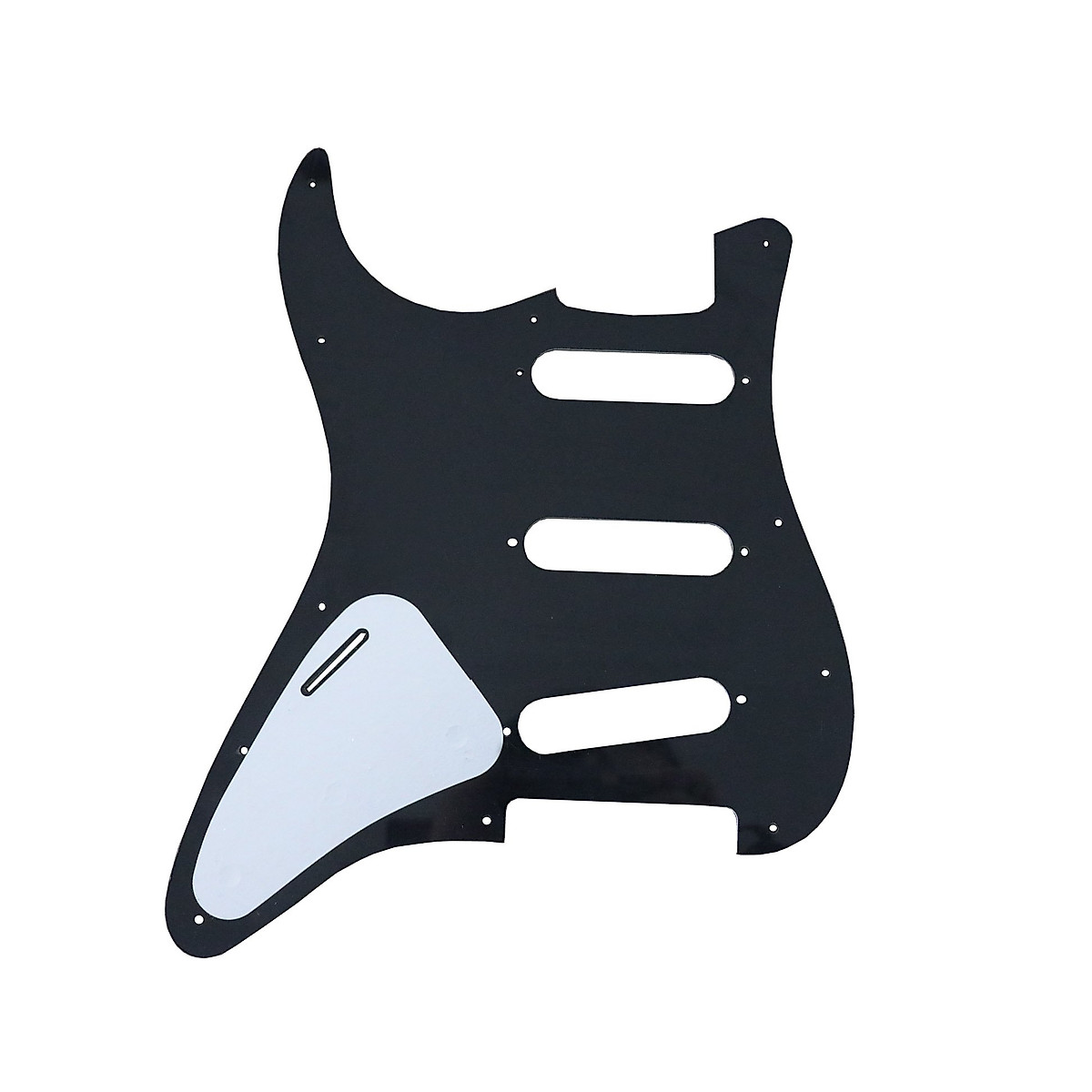 Metallor Electric Guitar Pickguard 3 Ply 11 holes SSS Single Coil Compatible with Strat Style Modern Guitar Parts Replacement(Black)