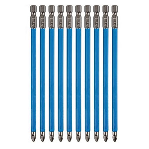 VESTTIO Anti Slip Phillips PH2#2 Screwdriver Bit Set 10PCS 1/4 Inch Hex Shank 6 Inch/150 mm Length S2 Steel with Magnetic for Power Screwdriver Impact Drill Toolkit