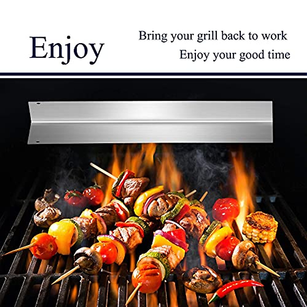 Boloda 15.3 inch Stainless Steel Flavorizer Bar Replacement for Weber Spirit S310 S320 S330 E310 E330 E330，5 Pack Grill Parts for Weber Spirit 300 Series Heat Plates (with Front Control Knobs), 16 GA