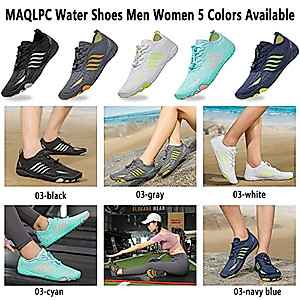 MAQLPC Water Shoes Men Women, Quick Dry Aqua Shoes, Mens Womens Barefoot Slip-on Beach Surf Pool Sports Swim Shoes Aqua Socks for Hiking Boating Fishing Kayaking