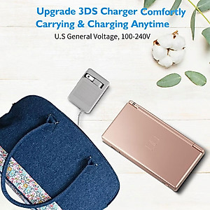 FIOTOK 3DS Charger, 3DS Charger Compatible with Nintendo 3DS/ New 3DS XL/DSi/DSi XL/2DS/ 2DS XL Wall Plug Adapter (100-240v)