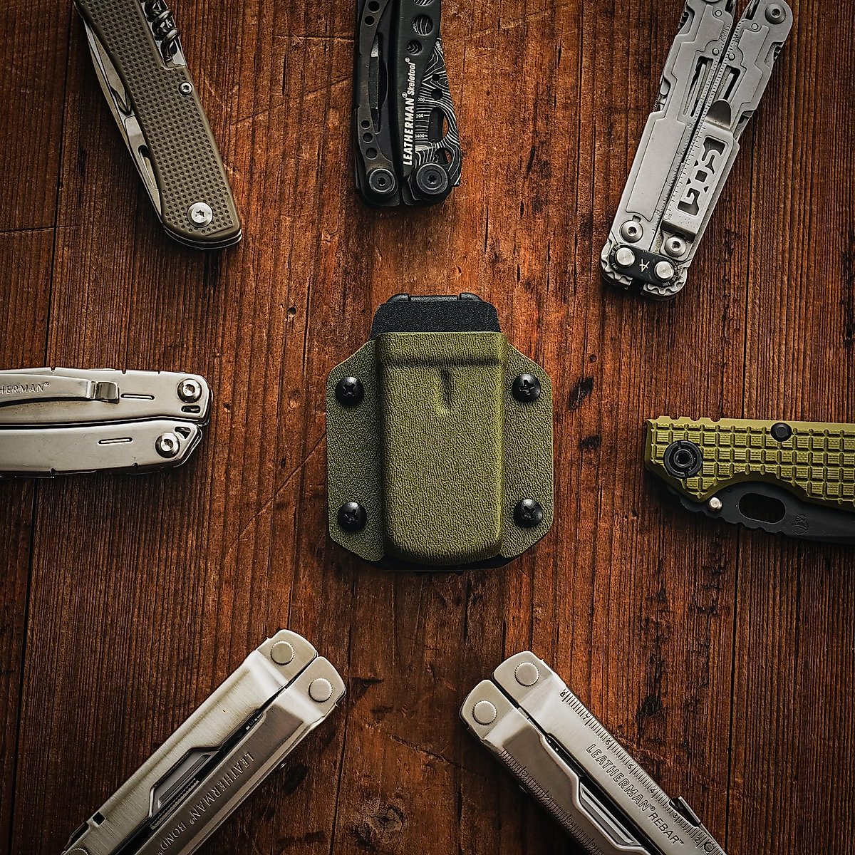 TACTICAL GEEK TX3 Multi-Tool Sheath, Multi Tool Holster, Thickness Adjustable Multi-Tool Holder with Back Clip for Belt, Multi-Tool not Included(Green)