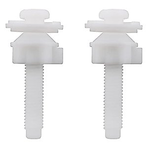 JianLing 2Sets Toilet Seat Screws, Toilet Seat Replacement, Plastic Toilet Seat Hinge Bolt Screws with 28mm Gasket Bolts for Fixing the Top Toilet Seat Hinges