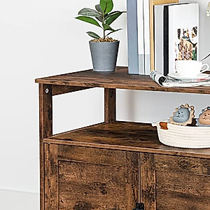 HOOBRO Litter Box Enclosure, Cat Litter Box Furniture Hidden, Enclosed Cat Toilet, Litter House, Large Size, with Extra Storage Space, Side Table, Coffee Table, Nightstand, Rustic Brown FG038MW01