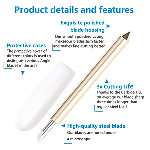 5 PCS Premium Fine-Point Blade and Housing Compatible with ExploreAir/Air 2/Air 3/Maker/Maker 3/Expression Cutting Machines for Light to Mid-Weight Materials Like Cardstock, Vinyl, Iron-On & More
