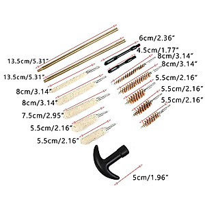 Areyourshop G-u-n Cleaning Brush & Pick Kit-Shotgun Cleaning Set Gun Brush,16pcs, for .22 38 40 44 45 357 cal 9mm Hand G-u-n