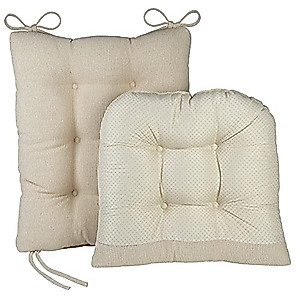 Klear Vu Non-Slip Omega Rocking Chair Cushions, Seat and SeatBack Pads, 2 Piece Set, Natural