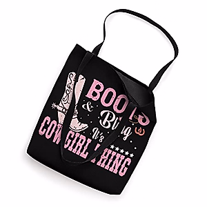 Funny Cowgirl Boots and Bling Graphic Women Girls Cowgirl Tote Bag
