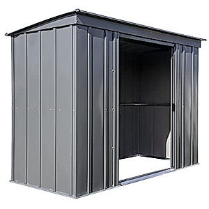 Arrow Classic Steel Storage Shed, 8x4, Charcoal