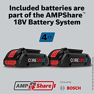 BOSCH GXL18V-601B25 18V 6-Tool Combo Kit with 2-in-1 Bit/Socket Impact Driver, Hammer Drill/Driver, Reciprocating Saw, Circular Saw, Angle Grinder, Floodlight and (2) CORE18V 4.0 Ah Compact Batteries