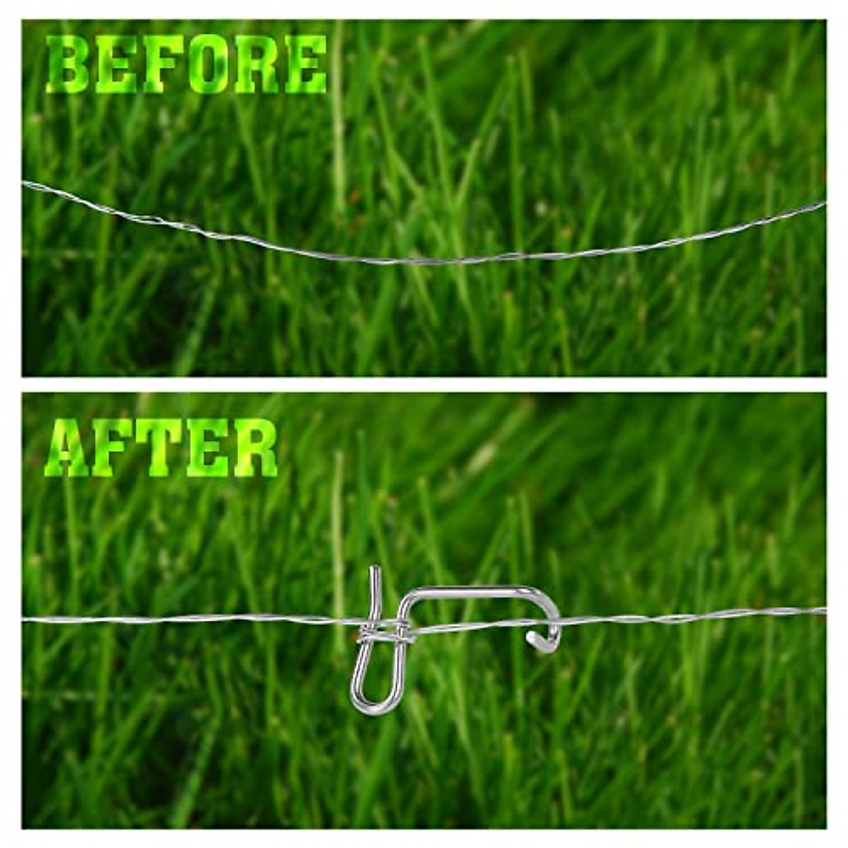 20 Pcs Fence Wire Tightener Tool with 1pc Tensioning Handle with 304 Stainless Steel and 3 pcs Easy Twist Fence Tool,Barbed Wire Fence Tightener for Fast Tighting Metal Fence Post