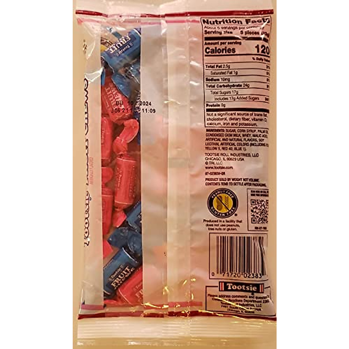 Tootsie Vanilla & Cherry Fruit Chews Net Wt 5.83 oz (165g) Limited Edition Tootsie Rolls